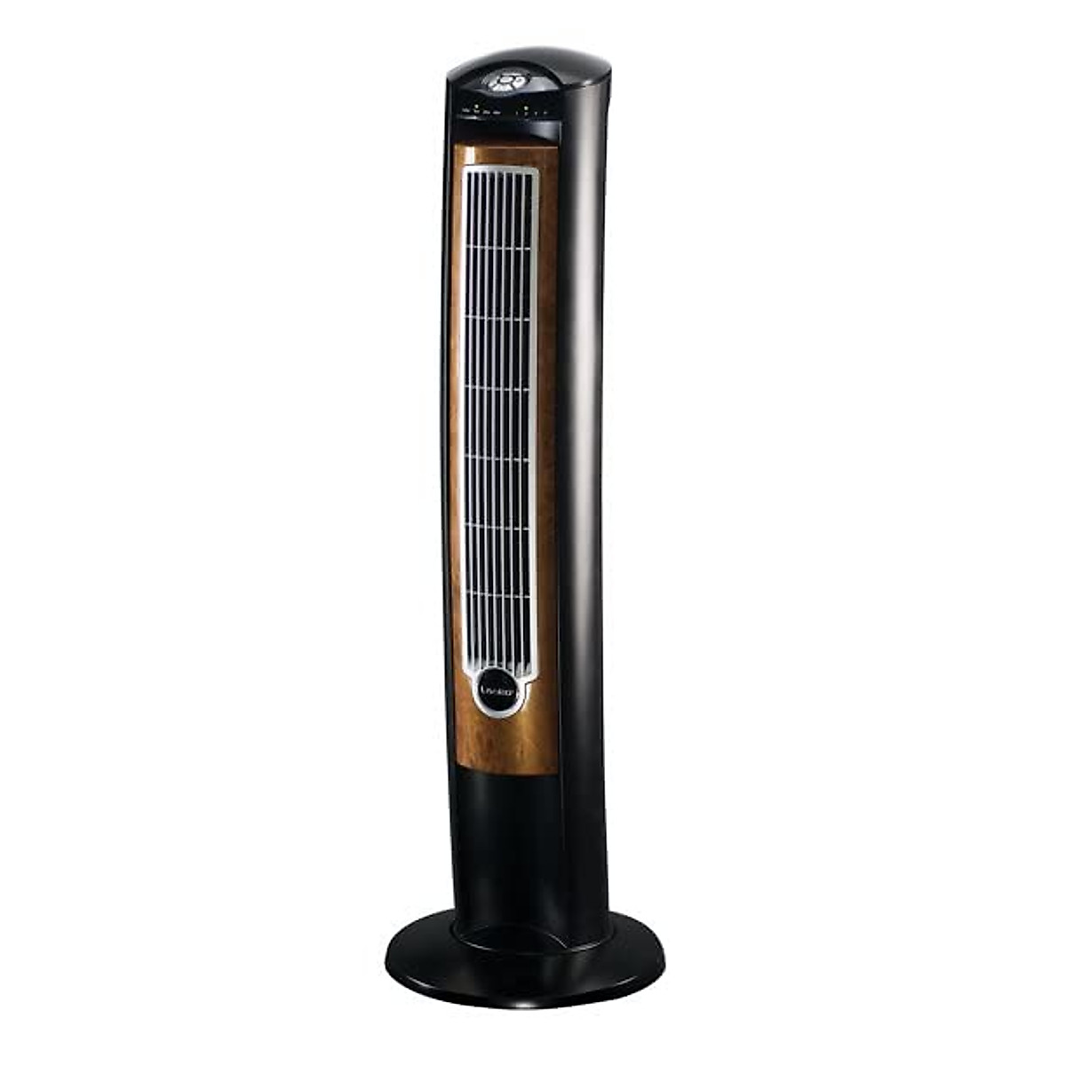 Lasko Wind Curve Tower Fan 42" with 3-Speed Sleep Mode and Remote Control, Black/Woodgrain, Ideal for Home and Office - T42050 (Renewed)