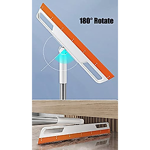 Multifunction Magic Broom Silicone Broom Rubber Floor Squeegee Broom Sweeper Wiper with 4-in-1 Long Handle，Especial Suitable for Flat Floor Pet Hair Remover, Bathroom, Glass, Windows Cleaning