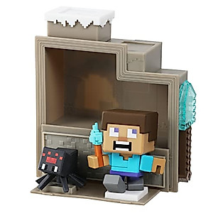 Treasure X Minecraft Caves & Cliffs Cave Adventure Pack. Mine, Discover & Craft with 16 Levels of Adventure, Mine & Craft Character & Mini Mob to Collect. Will You find The Real Gold Dipped Treasure?
