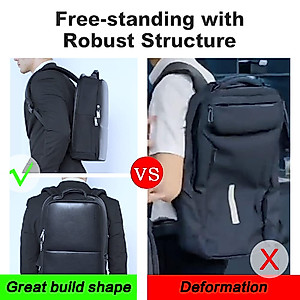 BOPAI Anti-Theft Business Backpack 15.6 Inch Laptop Water-Resistant with USB Port Charging Travel Backpack Anti-Glare Functional Rucksack Light-Weight Backpack for Men (15.6 inch, Black)