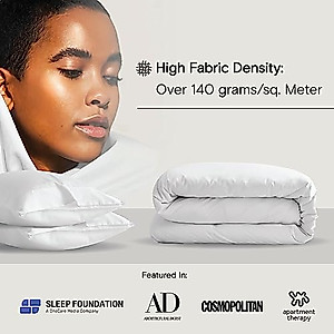 DOZ by SIJO 100% Organic Bamboo Duvet Cover Set, 1 Duvet Cover and 2 Pillowcases, Buttery Soft, Cooling for Hot Sleepers, Eco Friendly, Silky Breathable, Oeko-TEX, High GSM Durable (Snow, Full/Queen)