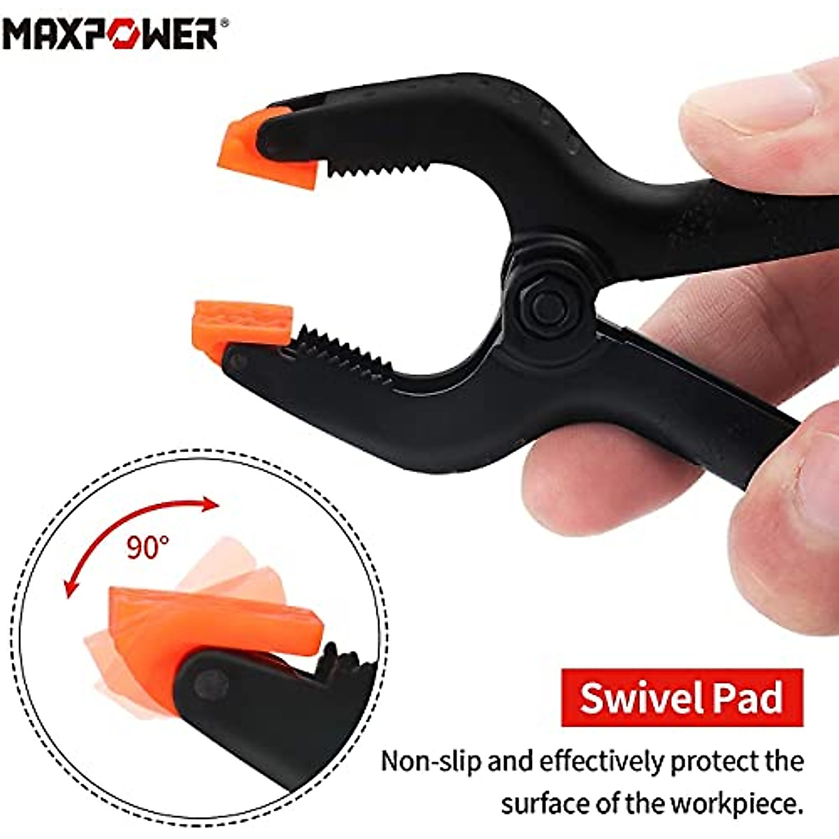 MAXPOWER 22-pieces Spring Clamps, 2-inch Clamps x 18 PCS, 3-inch Clamps x 4 PCS, Plastic Small Mini Clamps for Woodworking Assembly and Photography Backdrop