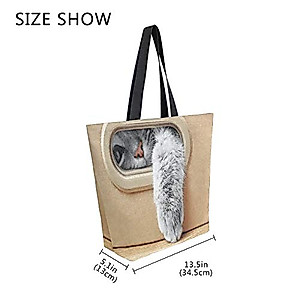 Canvas Tote Bag Lovely Animal Cat Large Handbags Reusable Multi Purpose Tote Strong Durable for Woman Man