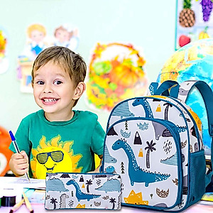 Toddler Backpack for Boys, 12" Dinosaur Preschool Kids Bookbag, Cute Animal Kindergarten Schoolbag
