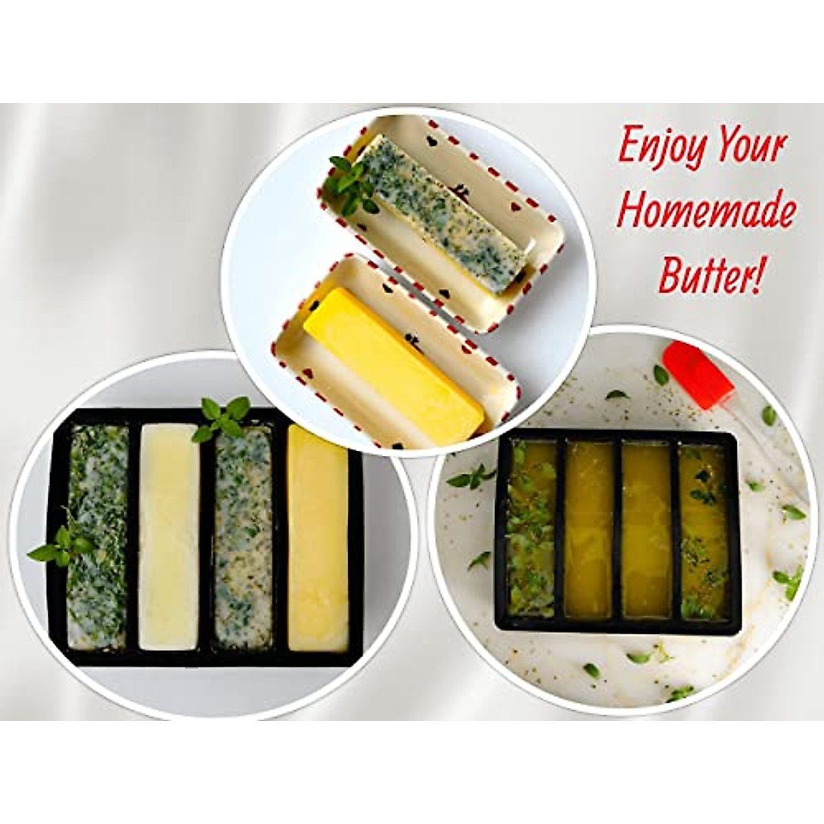 Silicone Ice Cube Tray for Water Bottles || Silicone Butter Molds with Spatula || Long Ice Cube Sticks for Whiskey, Cocktail, Herb Butter || Pack of 2 With Spatula