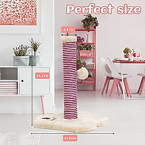 ABclown Cat Scratching Post Cat Tree Small Cat Tower with Natural Sisal Pole and Carpet Covered Heavy Base, Cat Claw Scratcher for Indoor Small Cats, Kitten Climbing Pole for Play Rest