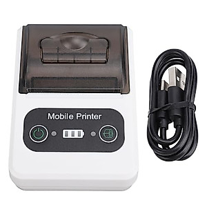 80mm Thermal Receipt Printer with Built in, Portable Thermal Ticket Printer, Printer for Direct Labels with Toothed Blade, Fast Print Speed, No Ink Need (Black White)