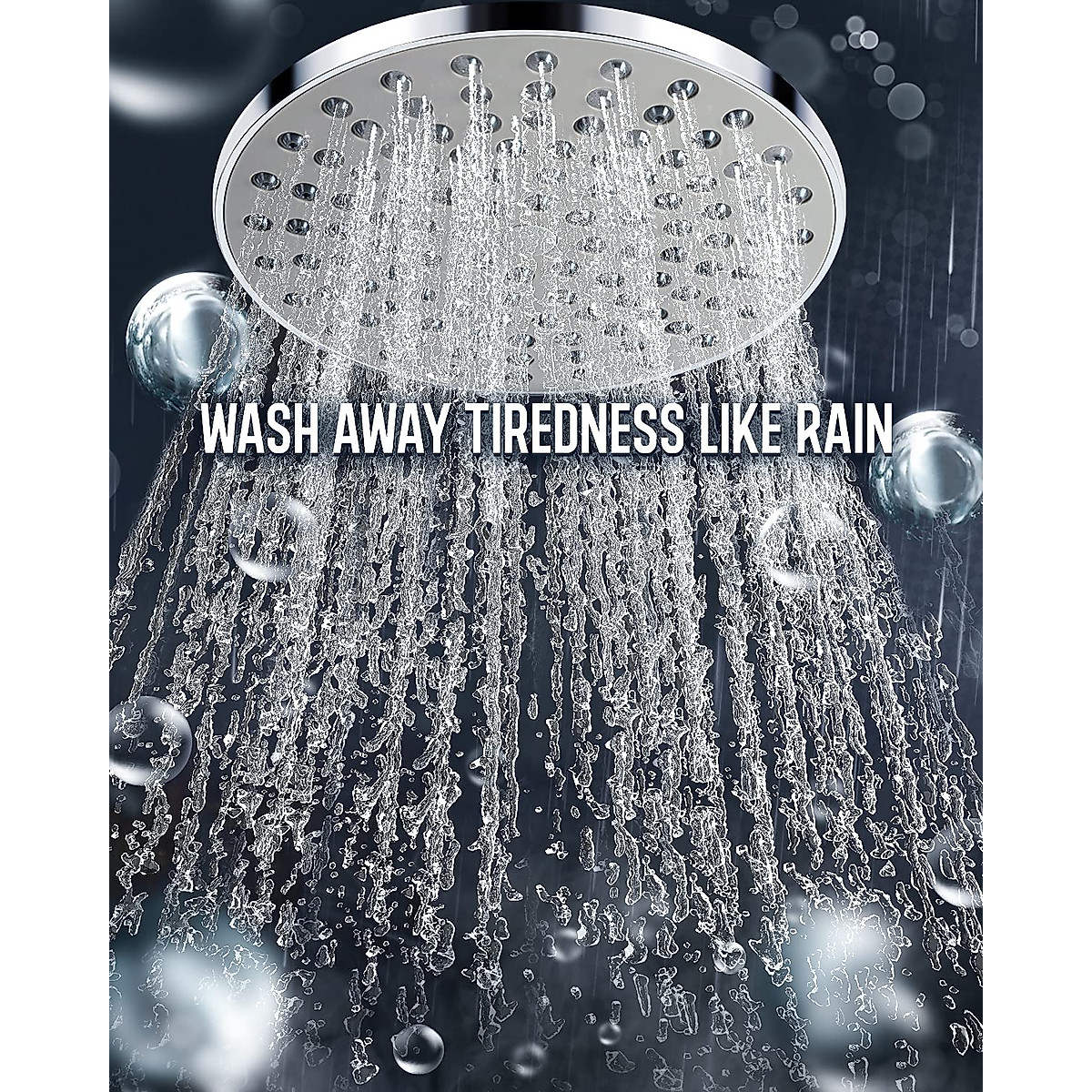 High Pressure 8" Rainfall Shower Head and Handheld Shower Heads Combo, with 60" hose, Punch-free, Dual Powerful Shower Spray Detachable with Holder, Chrome, Regulator fit for High, Low Water Flow