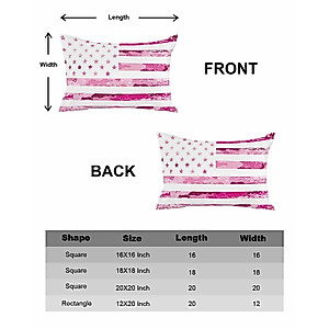 Pillow Cases Linen Pillow Shams Independence Day Pink Camo American Flag Patriotic Pillow Cases Set of 2 12x20 Inches Pillowcases Rectangle Cushion Covers Flax Soft Linen Pillow Covers for Couch Sofa