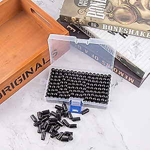 WXJ13 Pack of 200 Pourers Dust Covers with Box, Liquor Bottle Pour Spout Cover Rubber Caps, Black