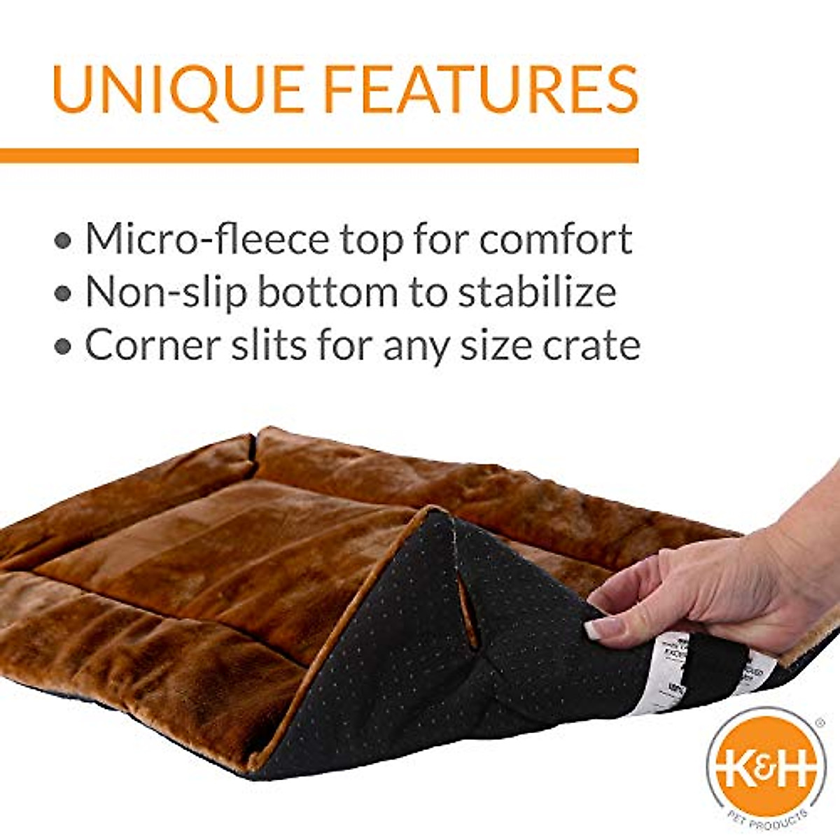 K&H Pet Products Self-Warming Crate Pad Mocha X-Large 32 X 48 Inches