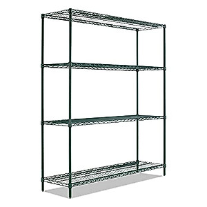 Alera BA Plus Wire Shelving Kit, Four-Shelf, 72w x 24d x 72h, Black Anthracite Plus