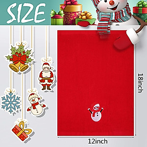 8 Pieces Christmas Hand Towels Christmas Kitchen Towels Santa Holiday Decorative Dish Towels Christmas Tree Fabric Washable Cleaning Cloth for Home Kitchen Household Supplies, 12 x 18 Inch
