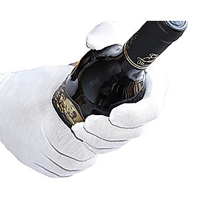 12 pieces / 6 pairs of white work gloves for cleaning services, coin and jewellery inspection XL (White, XL)