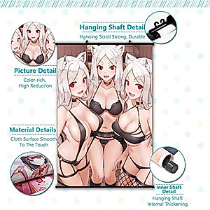 Cerberus Hell Lingerie Sexy Anime Game Character Wall Fabric Scroll Poster for Perfect Home Wall Decoration