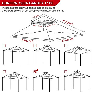 Eurmax USA High Performance Grill Gazebo Canopy Replacement Cover 5x8 BBQ Gazebo Shelter Top(Rust Red)