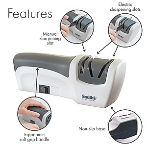 Smith's 50097 Essentials Compact Electric Knife Sharpener White