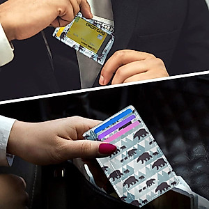 OTVEE Slim Minimalist Wallets Rfid Blocking Card Wallets PU Leather Front Pocket Wallets for Men and Women (Mama Bear With Baby)