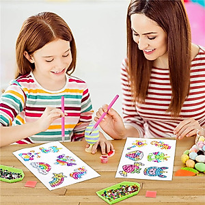 ZYNERY 58 Pieces Diamond Painting Kit for Kids, Unicorn Mosaic Sticker, Suncatchers Craft Kits with Keychains for Girls DIY Creative Diamond Art Kit Stickers | Ages 4-16 (A)