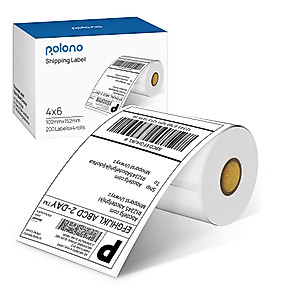 4"x6" Direct Thermal Shipping Label Compatible with Zebra, JADENS, iDPRT SP410, POLONO Perforated Postage Label Paper for MUNBYN, Rollo, Jiose, Permanent Adhesive, Commercial Grade, 200 Labels/Roll