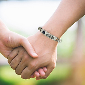 Medical Alert Bracelet - Medical Alert Bracelet for Men - Stainless Steel Traditional Style - Custom Engraved Sizes 7.0" - 9.0"