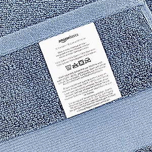 Amazon Basics Dual Performance Bath Towel - 4-Pack, Cotton, True Blue