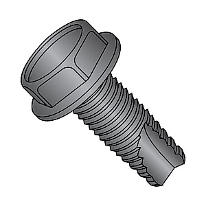 Small Parts 14123WB Steel Thread Cutting Screw, Black Oxide Finish, Hex Washer Head, Type 23, 1/4"-20 Thread Size, 3/4" Length (Pack of 25)