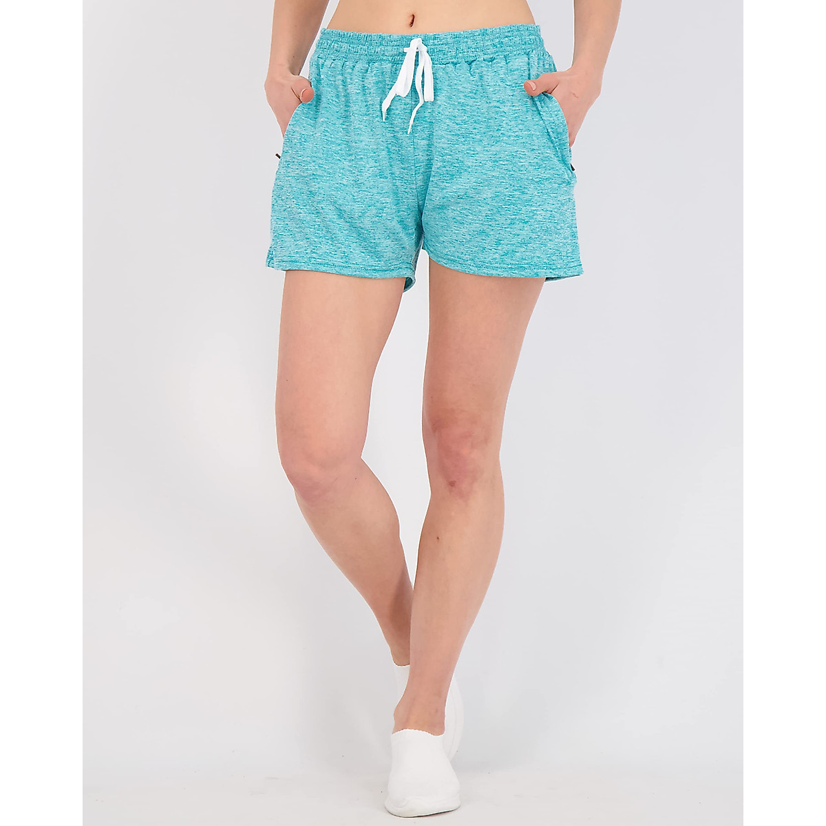 Womens Active Athletic Dri Quick Dry Fit Shorts Gym Running Loose Zipper Pockets Casual Workout Hiking Ladies Lounge Exercise Sweat