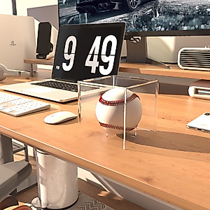 2 Pack Baseball Display Case Acrylic Cube Baseball Holder UV Protected Official Baseball Autograph Display Case Memorabilia Display Storage Box for Golf Tennis Billiard