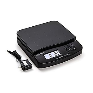 Amazon Basics Digital Postal Table Top Scale - AC Adapter, Counting Function, 65 Pound Capacity, 0.1 Ounce Readability