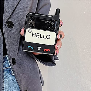 NiceKing Compatible with Samsung Galaxy Z Flip 3 5G 2021 Case Hard Plastic Frame Silicone Shockproof Cover for Samsung Z Flip 3 Black