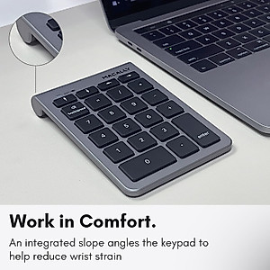Macally 22 Keys Bluetooth Wireless Number Pad for Laptop and Desktop -10 Key Bluetooth Numeric Keypad with Arrow Keys for Easy Data Entry - Number Keypad for MacBook Pro Air, iMac, Apple, iPhone, iPad