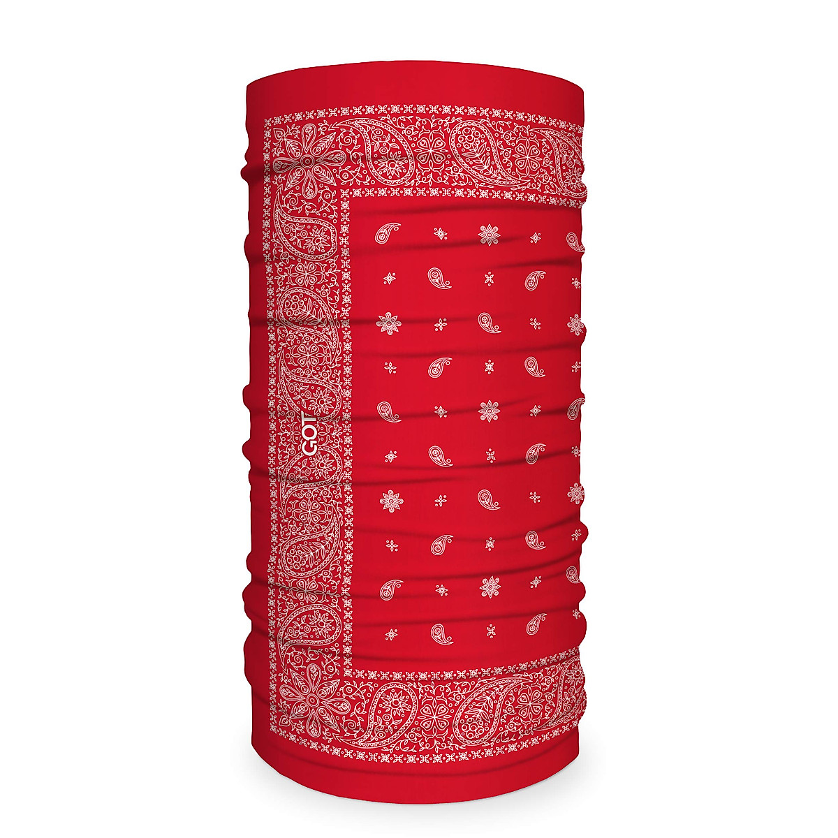 GOT Sports Tube Bandana - Neck Gaiter for Women & Men, Face Mask, Neck Wrap, Head Scarf, Curly Hair Sleep Protection - Breathable, Lightweight Microfiber (Red Paisley)