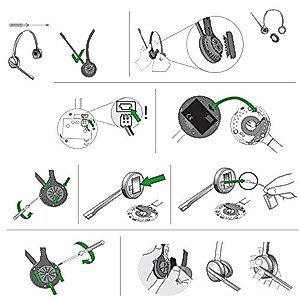 Replacement Battery 14192-00, AHB412434PJ Kit + Tool for Jabra Pro 9400 9450 9560 9465 Duo 9470 Pro 94 Logitech BH970 Wireless Headset Repair Part Fix Dead Power Low Charge Issue