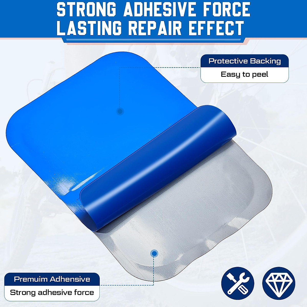 Tallew 60 Pcs Tire Patch 2.56 x 3.15 Inches Rubber Patches Radial Repair Patch Tube and Tire Plug Kit Emergency Repair Tool for Puncture Car Truck Bus Tractor Vehicle