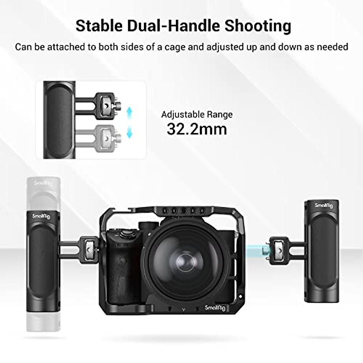 SmallRig Mini Locating Side Handle for ARRI, Built-in Wrench, Up and Down Adjustable - 3814