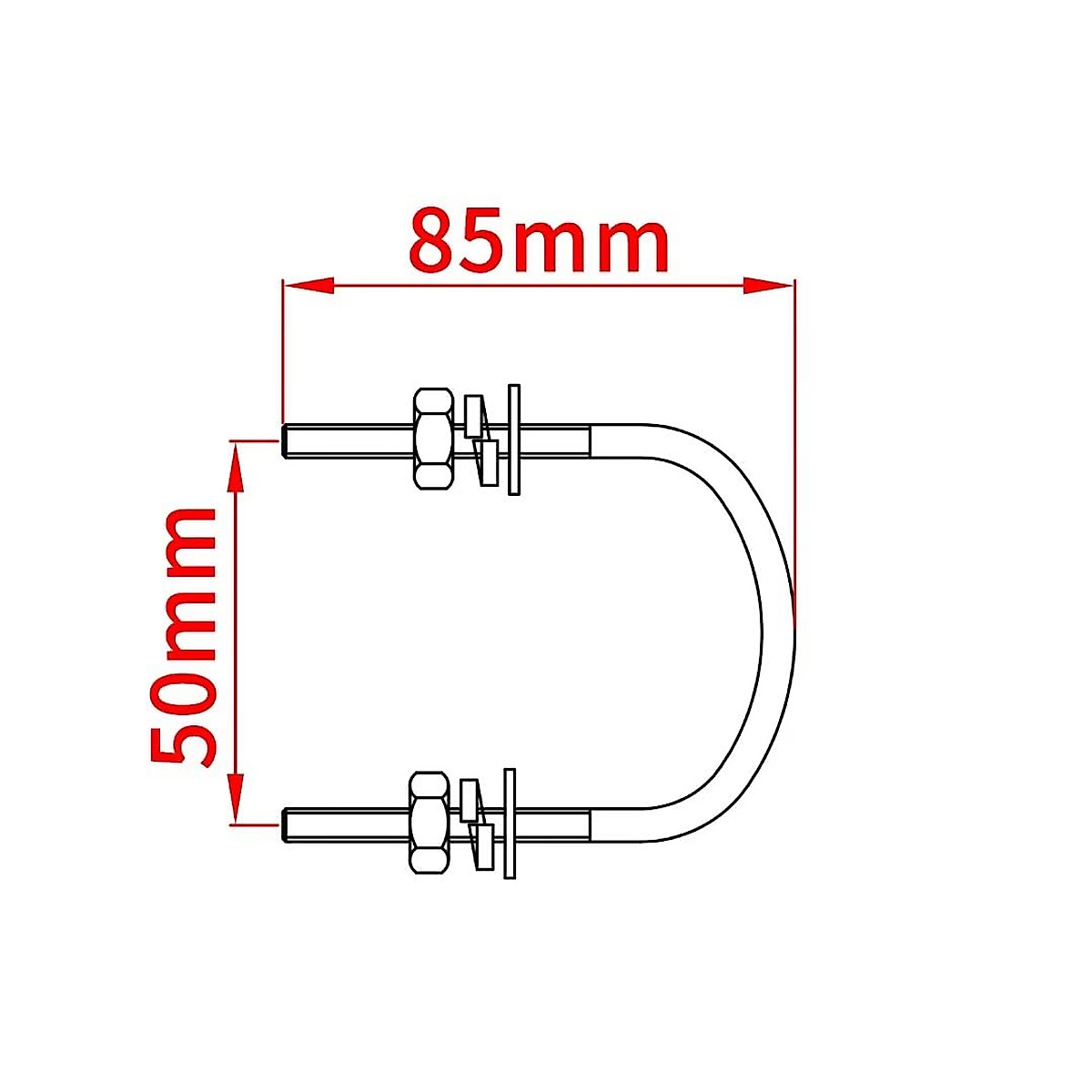 Chaowei 2 pcs Outdoor WiFi Antenna Mounting Bracket with U-Bolt - Magnetic Stainless Steel Hardware for 4G LTE, Ham Radio, and TV Antennas