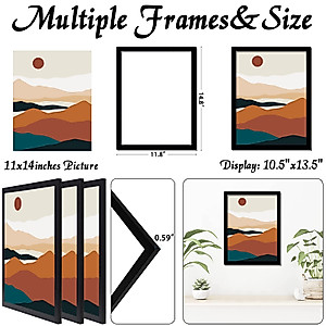 ijuerybai Black 11x14 Picture Frame Set of 3, High Transparent Frame for 11 By 14 Photo Collage Canvas Poster Size Wall Mount and Tabletop Horizontally Vertically (Black, 11 x 14 inches)