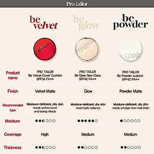 Espoir Pro Tailor Be Glow Cushion New Class #4 Beige 0.46 oz | Refill not Included | Long-Lasting Dewy Cushion Foundation | Radiant & Glow Skin with Buildable Coverage | Korean Cushion Foundation