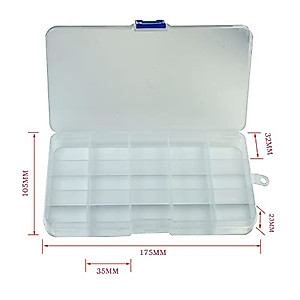 YCSSSD Plastic Grid Storage Box,15 Large Grids Clear Plastic Jewelry Box, Small Accessories Multipurpose Organizer. (15 Grids - Clear)