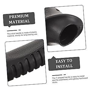 VILLFUL Accessories for Men Outdoor Walking Stick Hiking Stick Accessories Plastic Cane Head Polished Stick Handle Walking Cane Head Knob Trekking Poles Polishing Stick Miss Black Handles