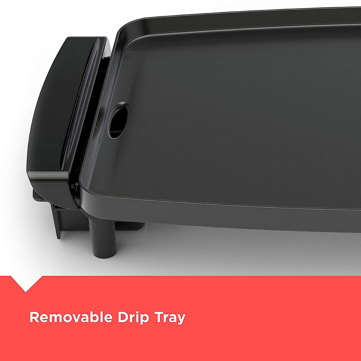 Black+Decker Electric Griddle with Removable Temperature Probe, Indoor Grill, Pancake Griddle, Black, GD1810BC