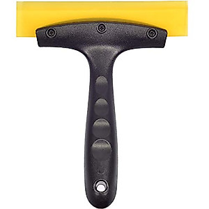 AHCHAY Car Window Rubber Squeegee, 5.5-inch Hard Water Blade Scraper for Mirror, Vinyl Wrap, Tint, Glass, Bathroom, Shower, Yellow