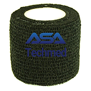 6 - Pack, Black 2” x 5 Yards, Self-Adherent Cohesive Tape, Strong Sports Tape for Wrist, Ankle Sprains & Swelling, Self-Adhesive Bandage Rolls (Black)