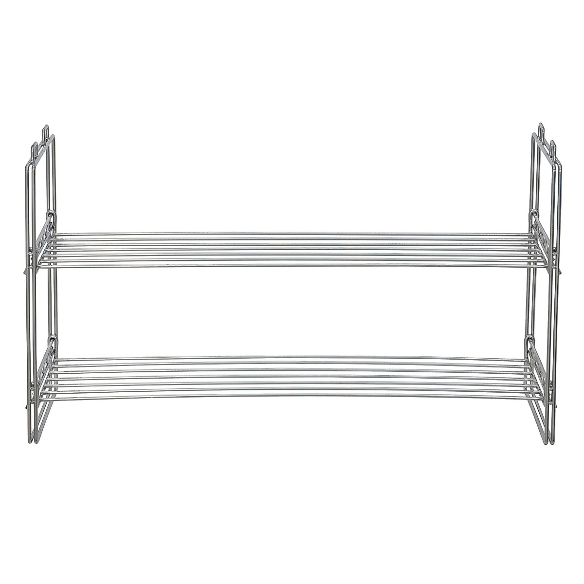 Household Essentials Stackable Two-Tier Shoe Rack, Chrome