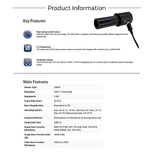 Dino-Lite USB Eyepiece Camera AM7025X – 5MP, Use on Traditional Microscope