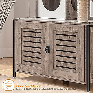 HOOBRO Cat Tree with Litter Box Enclosure, Cat Tower with Scratching Posts for Indoor Cats, All-in-One Wooden Cat House Furniture, Cat Condo with Hammock, Detachable Teaser Sticks, Greige BG14MZ03