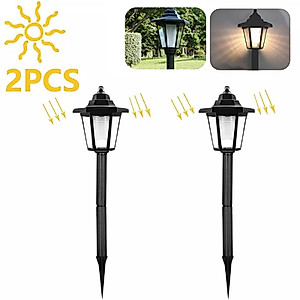 LED Solar Pathway Lights Outdoor, Outdoor Solar Hexagonal Lights, Waterproof Solar Lights for Outside, Garden, Landscape, Driveway, Walkway, Yard, Sidewalk, Lawn (2PC)