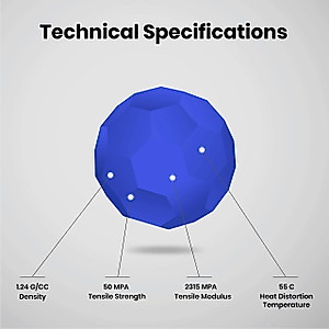 NUMAKERS PLA Plus (PLA+) 3D Printer Filament, 1.75mm, Dimensional Accuracy +/- 0.03 mm, 1 kg Spool (2.2 lbs), Compatible with Most FDM Printers (Blue)