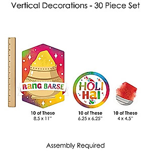Big Dot of Happiness Holi Hai - Festival of Colors Party DIY Dangler Backdrop - Hanging Vertical Decorations - 30 Pieces